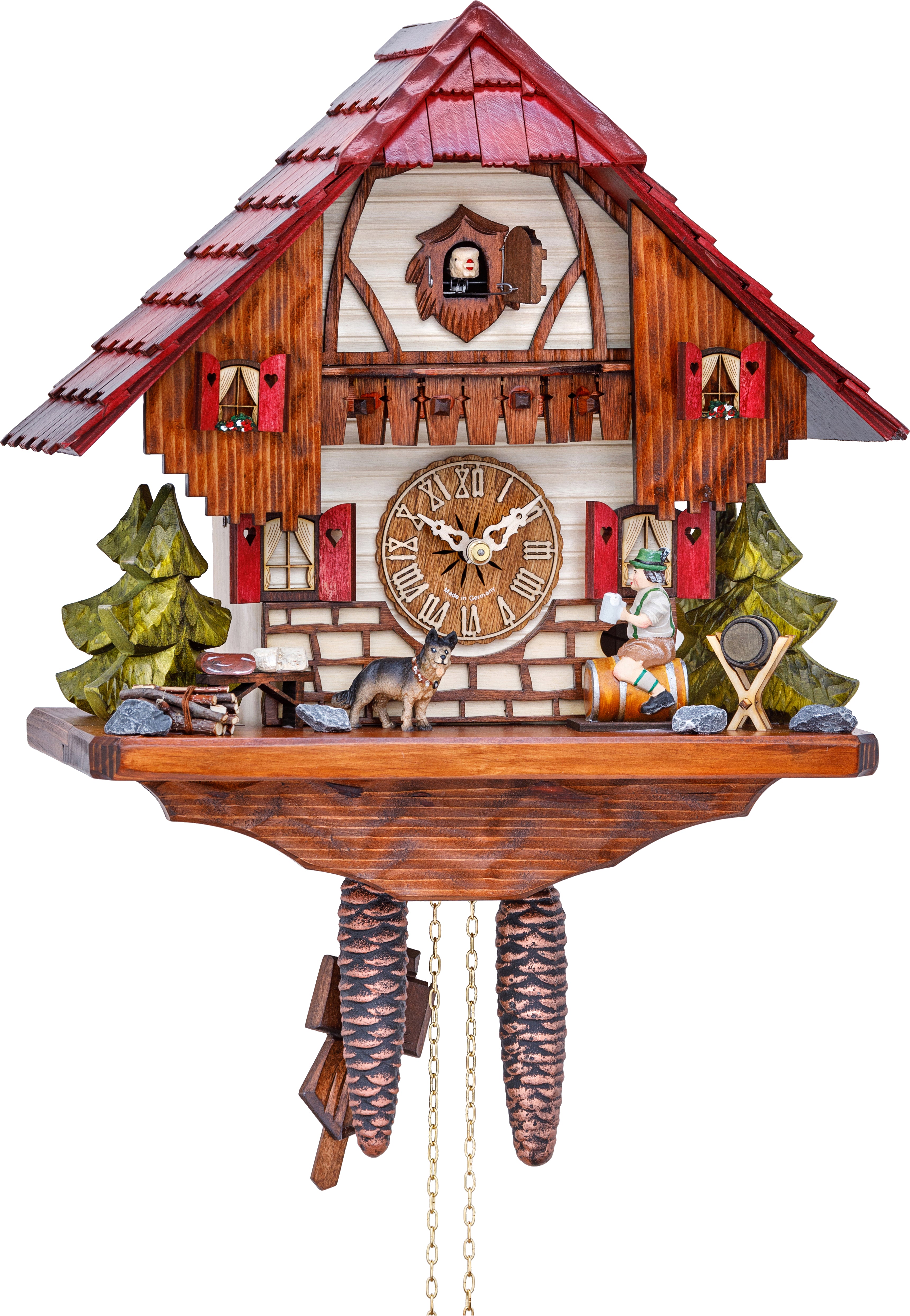 Cuckoo Clock with a Beer Drinker in Front of a Black Forest House ...