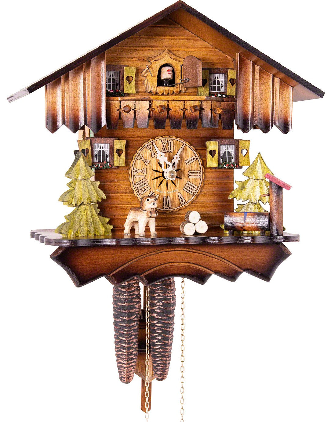 Cuckoo Clock Chalet Style 1 Day Movement Black Forest House31