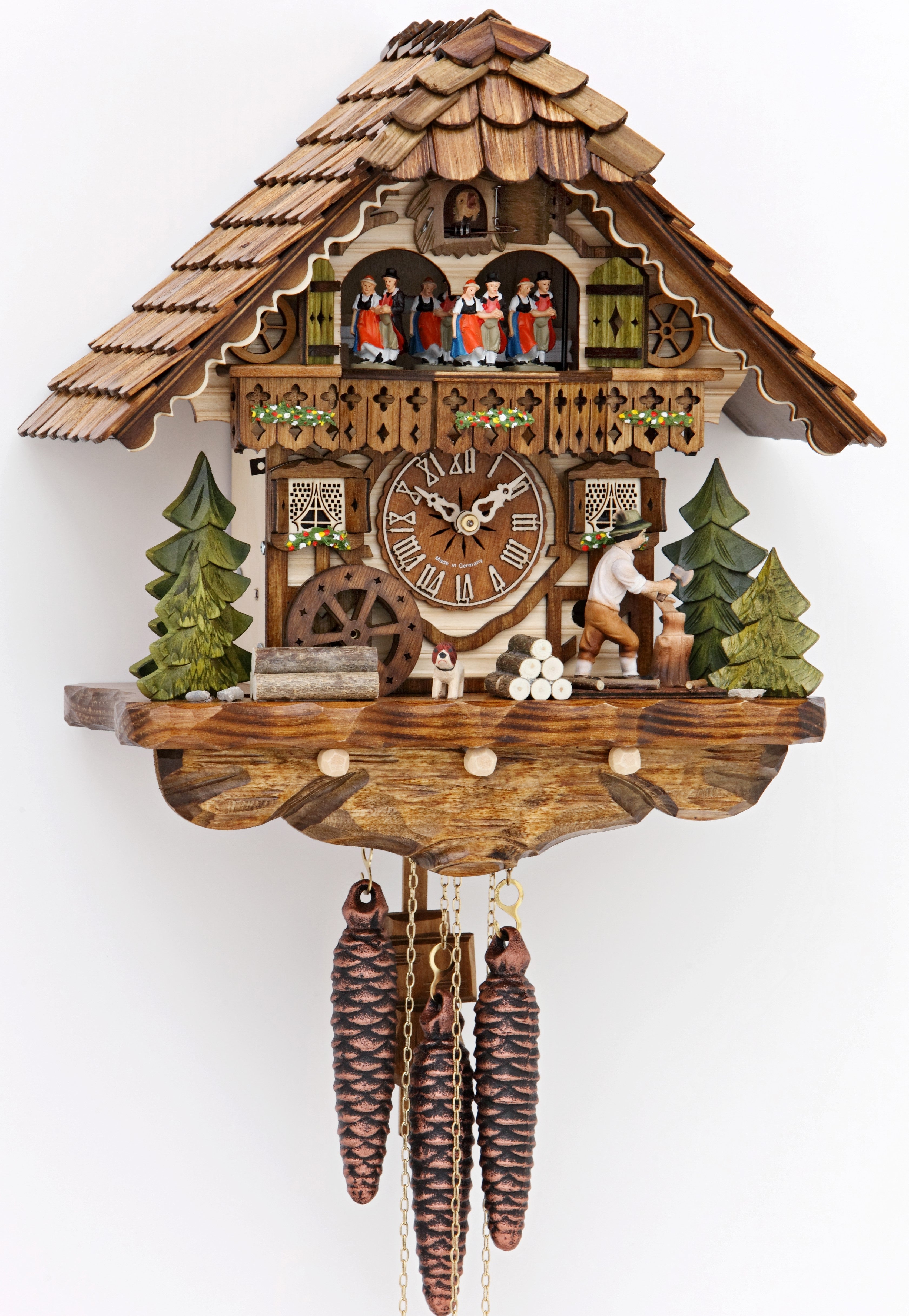 Cuckoo Clock Chalet Style 1 Day Movement With Music And Dancers