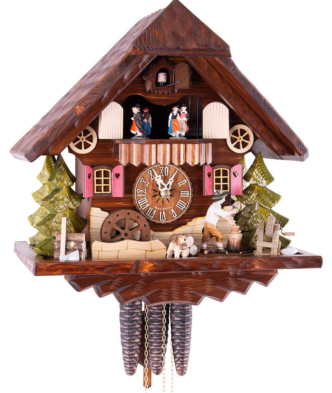 Cuckoo Clock Chalet Style 1 Day Movement Black Forest House6