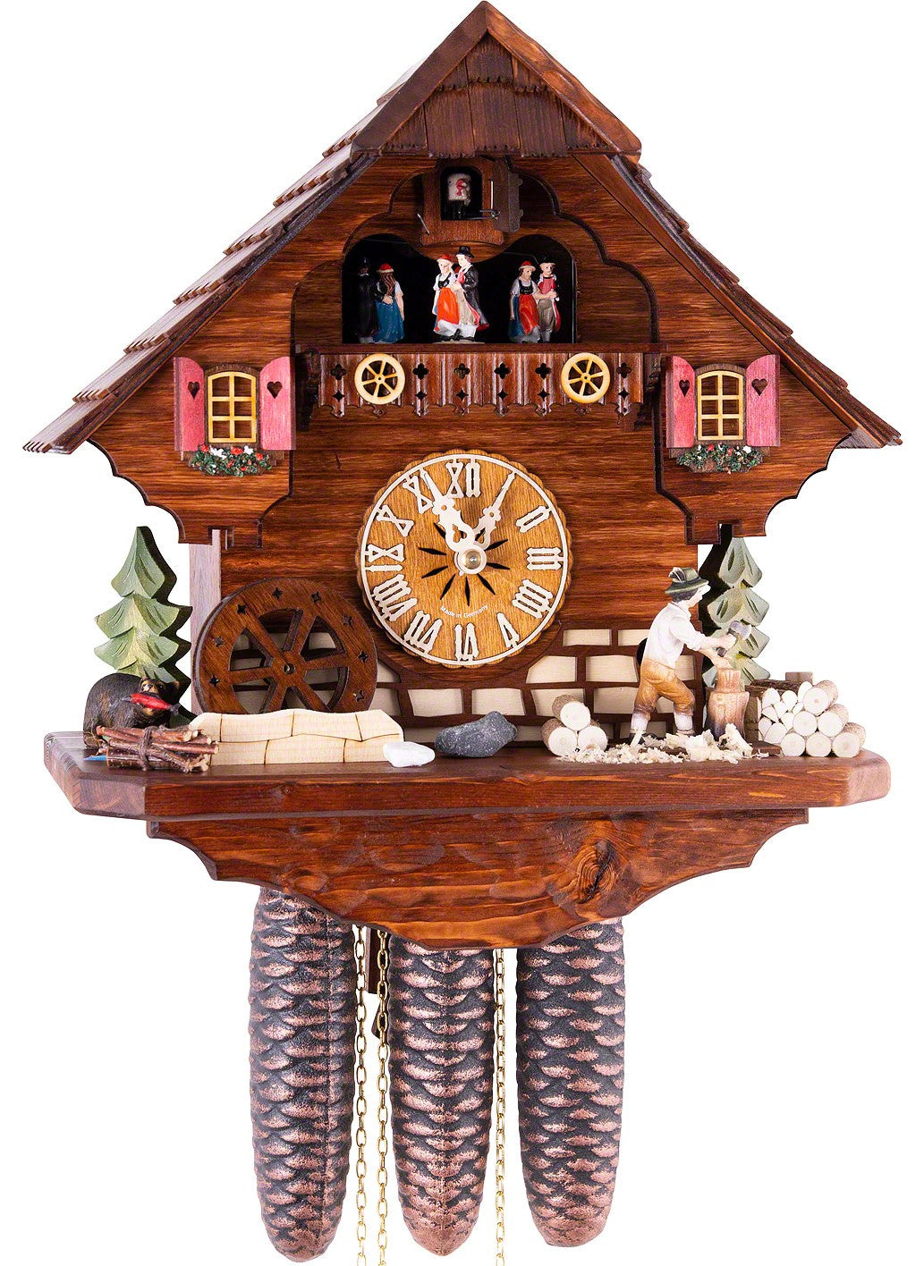 Cuckoo Clock Chalet Style 8 Day Movement Black Forest House16