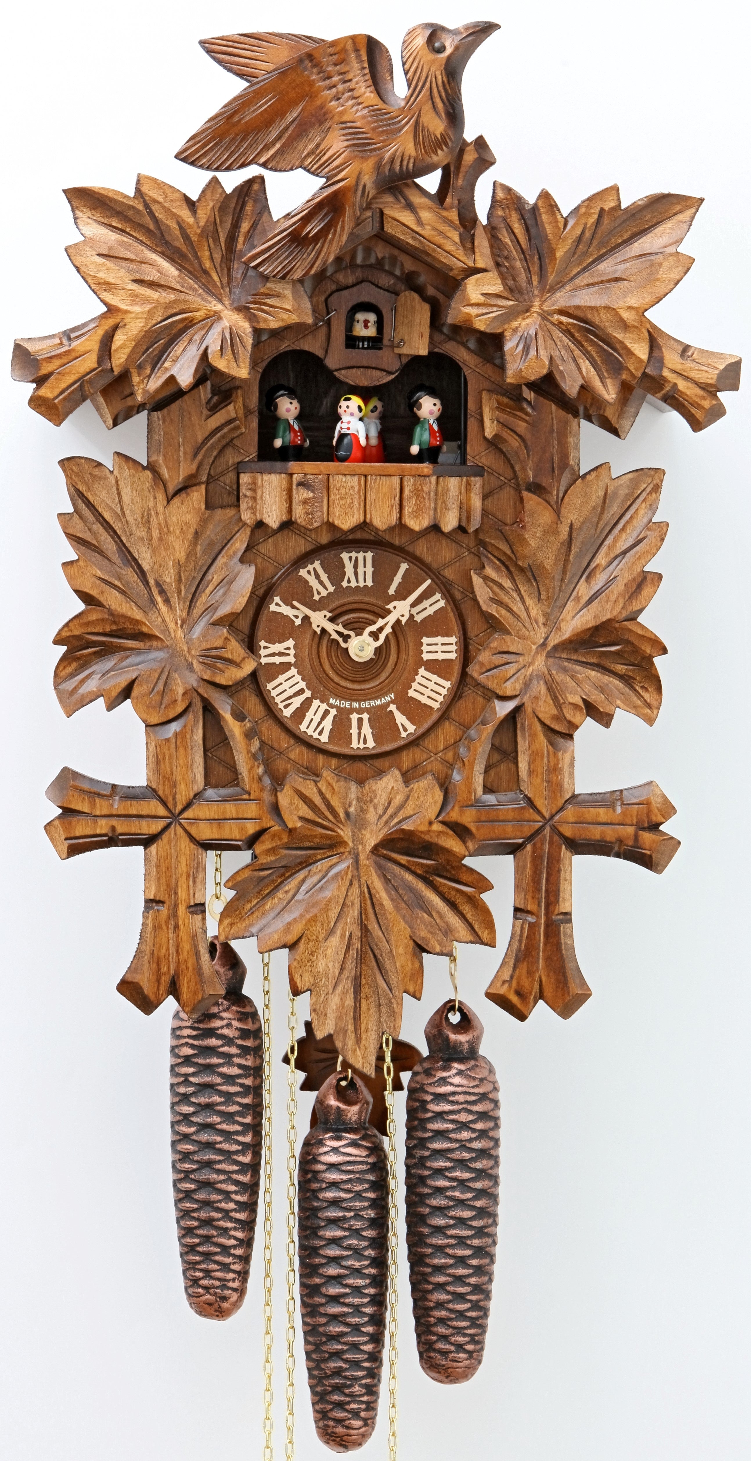 Cuckoo Clock, Traditional Style with a Bird and Leaves - Cuckoo Clock ...