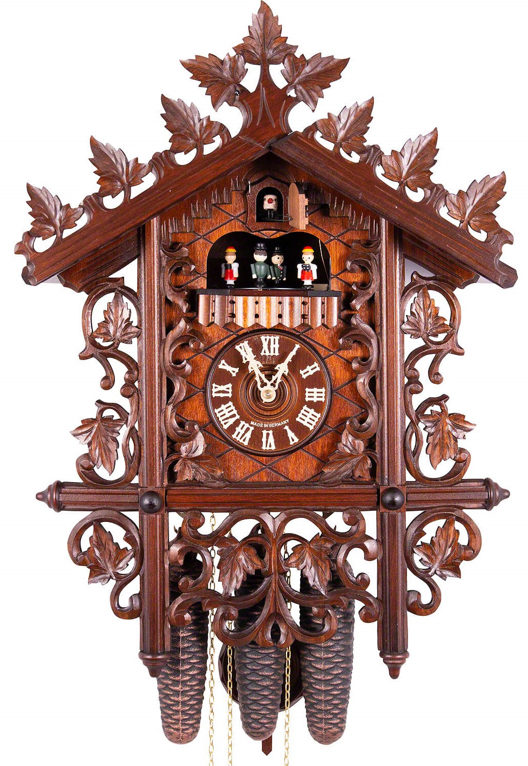 Cuckoo Clock Carving Style 8 Day Movement With Music And Dancers