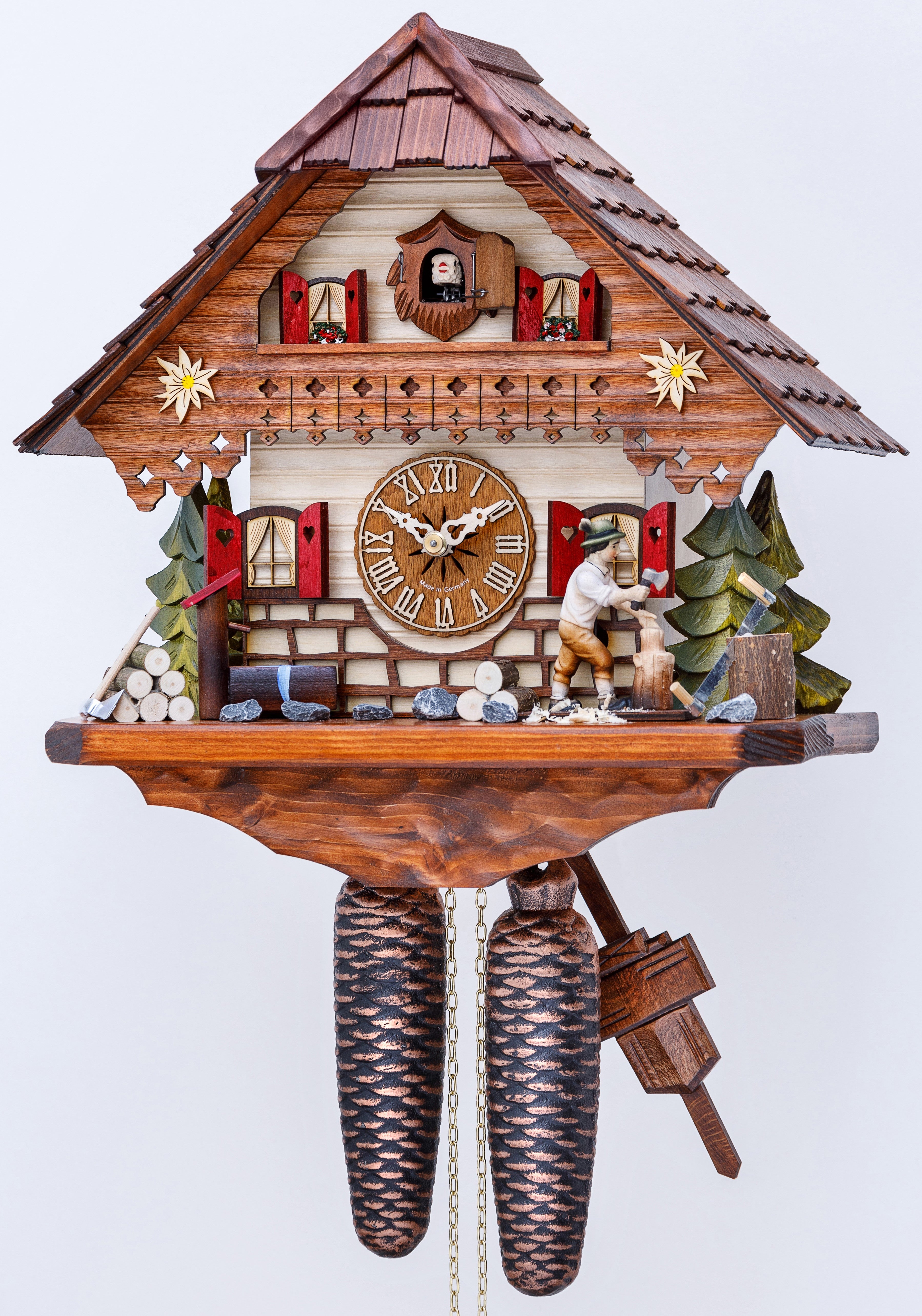Cuckoo Clock - Chalet-Style - 8-Day Movement - Black Forest House - No ...