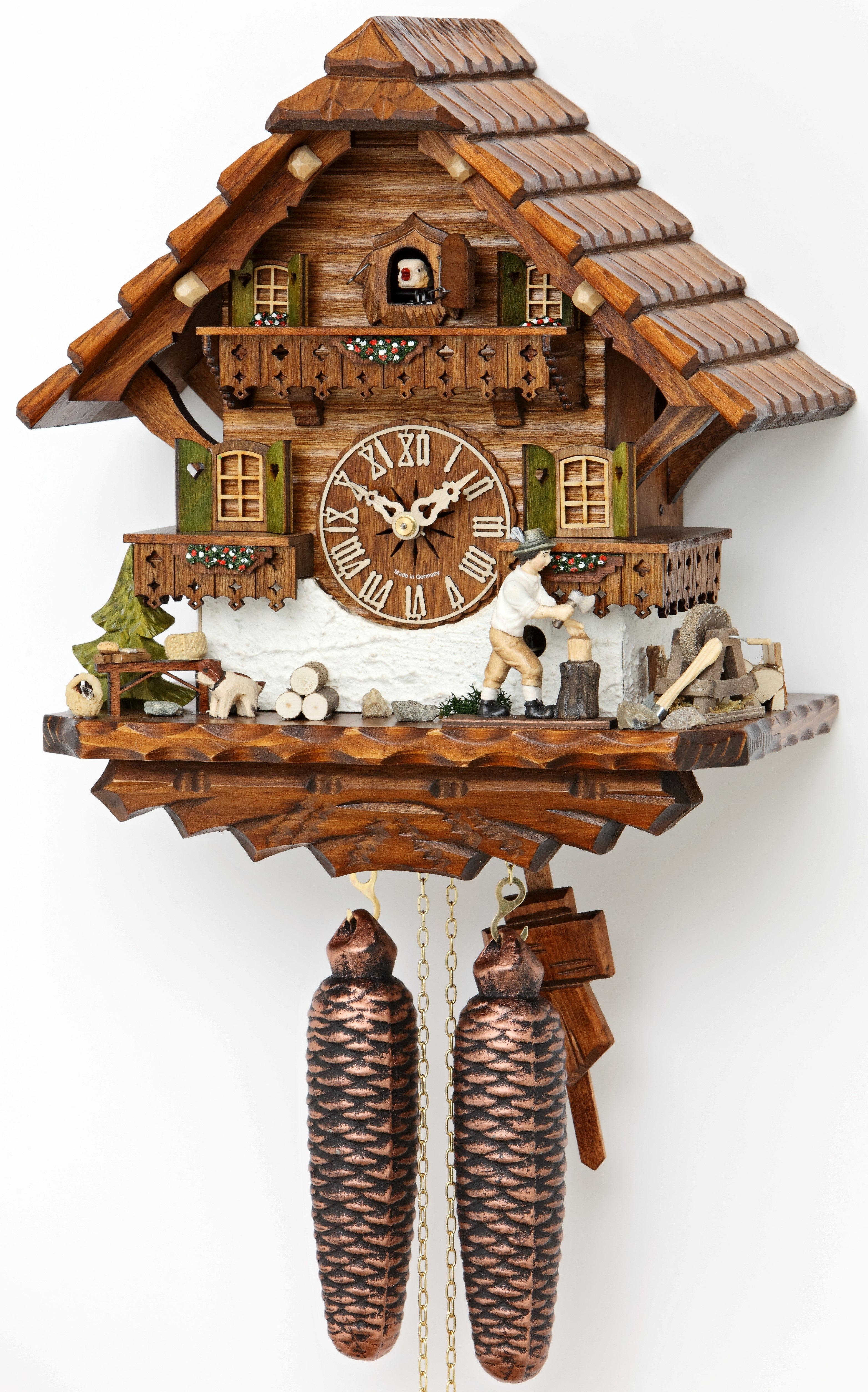 Cuckoo Clock - Chalet-Style - 8-Day Movement - Black Forest house35 ...